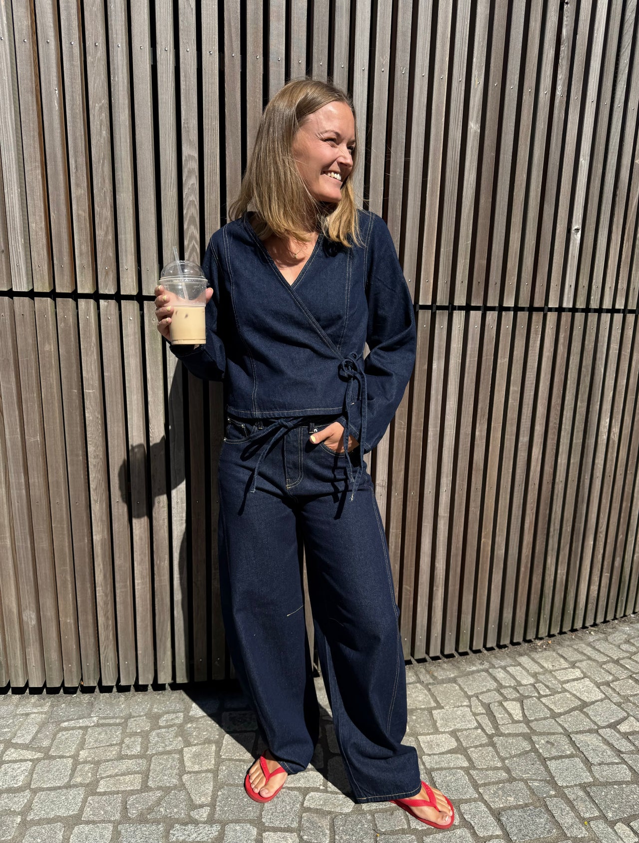 PCFENNA Denim Shirt - Dark Blue Denim